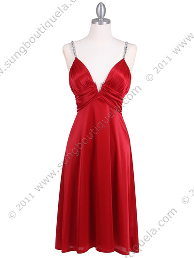 Red Satin Cocktail Dress | Sung Boutique L.A.