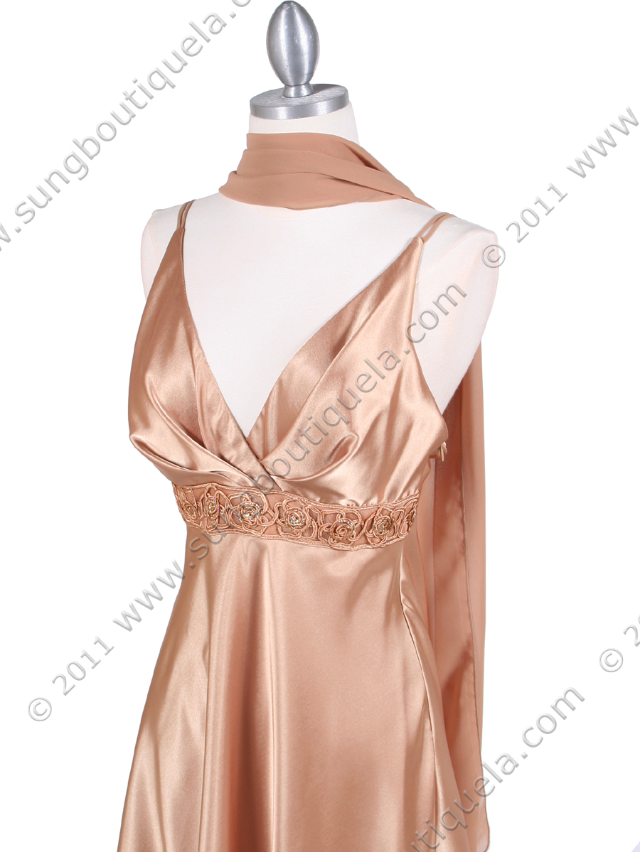 Gold Satin Cocktail Dress | Sung Boutique L.A.
