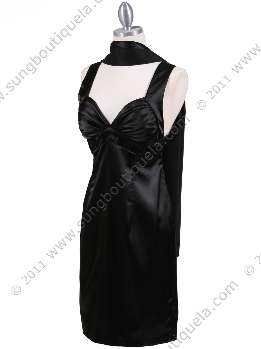 Black Satin Cocktail Dress | Sung Boutique L.A.