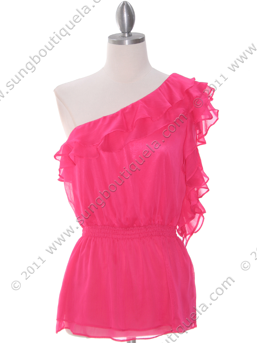 Hot Pink One Shoulder Top | Sung Boutique L.A.